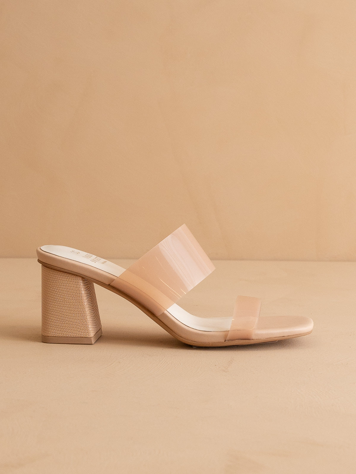 The Bagan | Apricot Transparent Sandal Heel *FINAL SALE* – Oasis Society