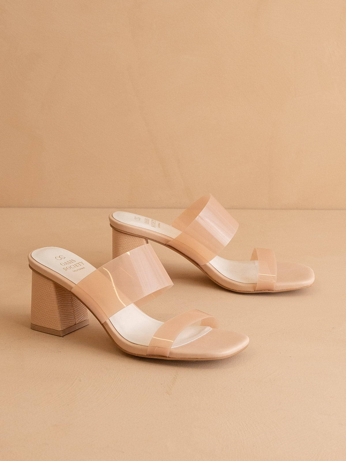 The Bagan | Apricot Transparent Sandal Heel *FINAL SALE* – Oasis Society