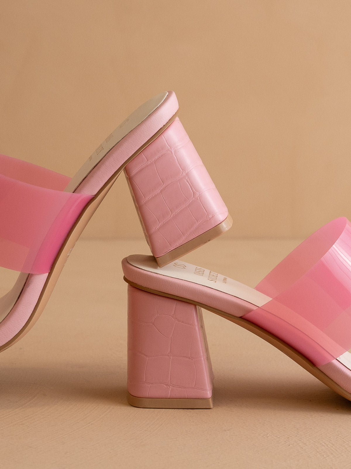 The Bagan | Pink Transparent Sandal Heel *final sale* – Oasis Society