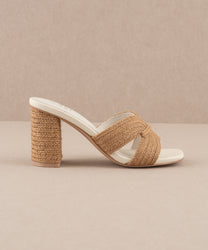 The Santiago | Toffee Raffia Heel – Oasis Society