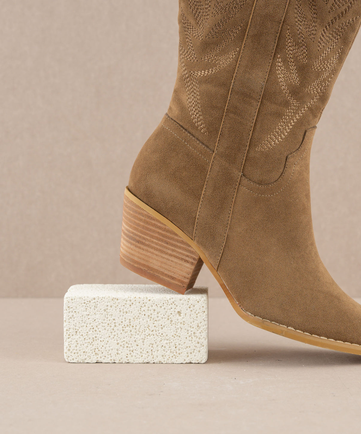 The Samara | Brown Embroidered Tall Boot – Oasis Society