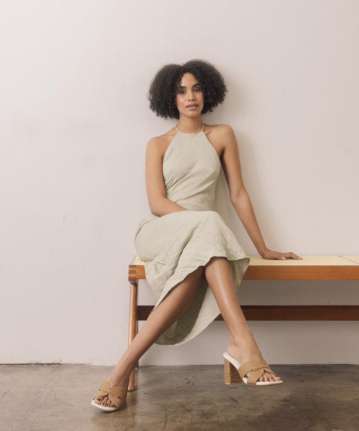 The Santiago | Toffee Raffia Heel – Oasis Society