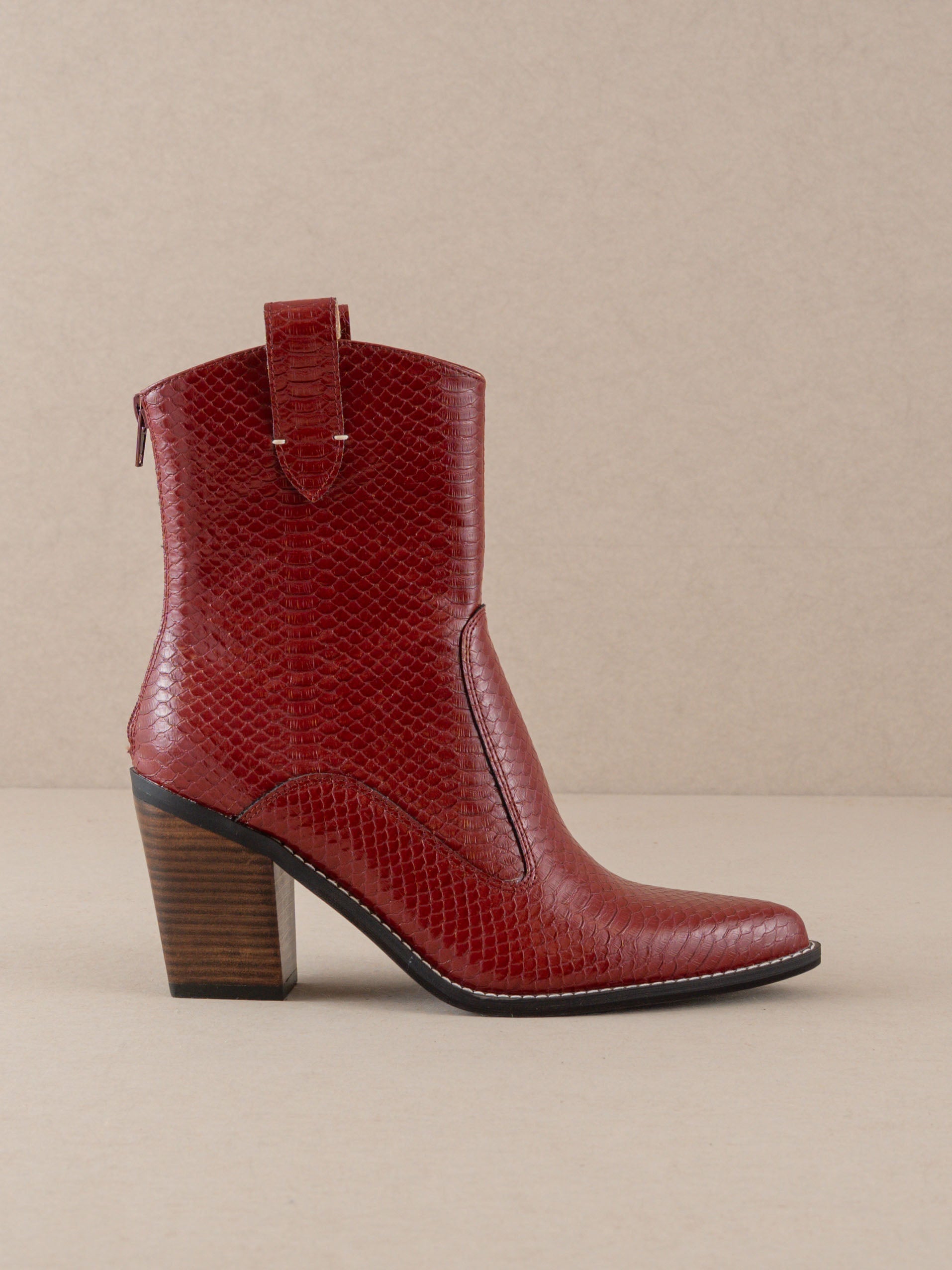 The Tara | Red Two paneled western boot – Oasis Society