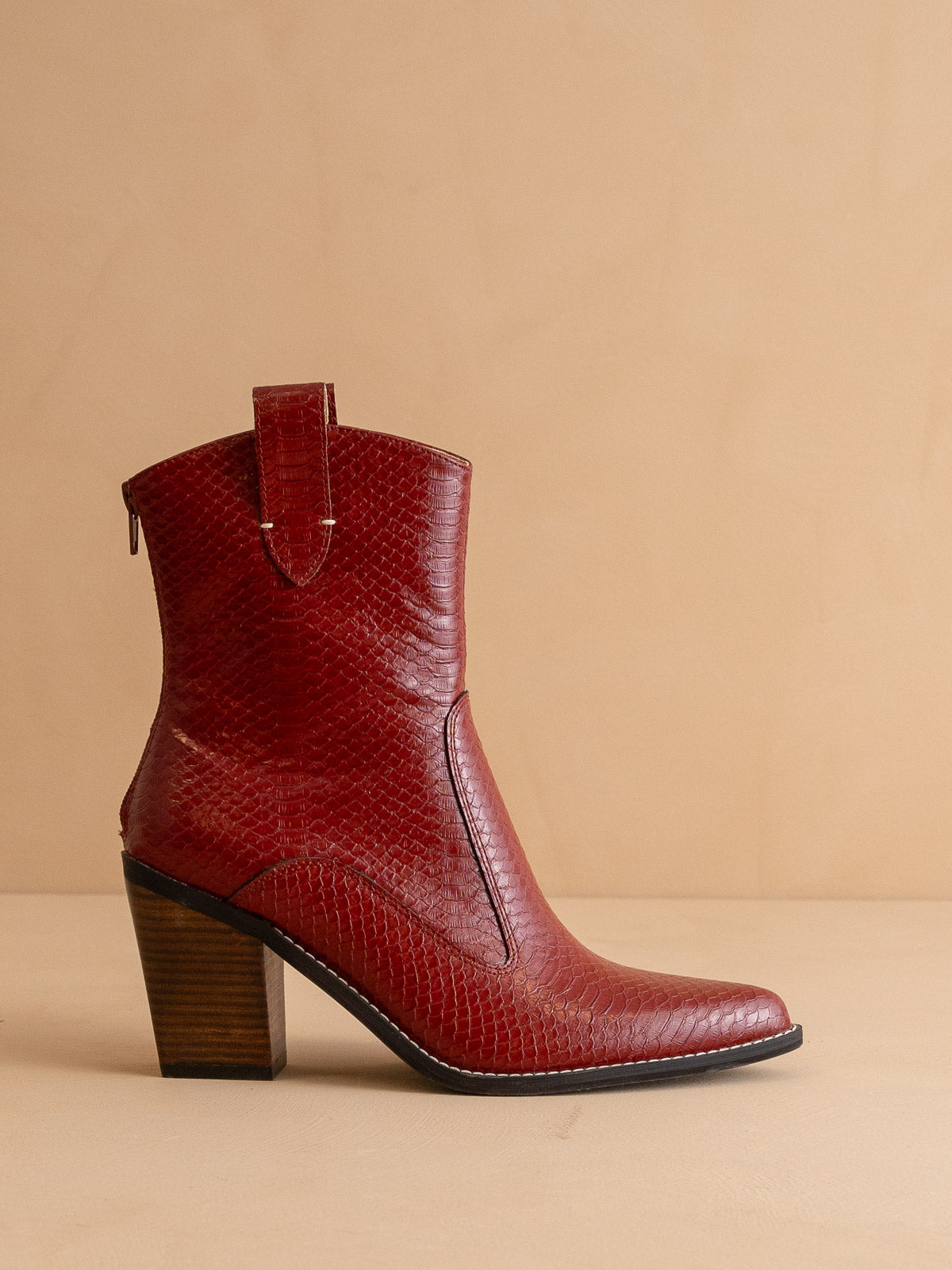 The Tara | Red Two paneled western boot – Oasis Society