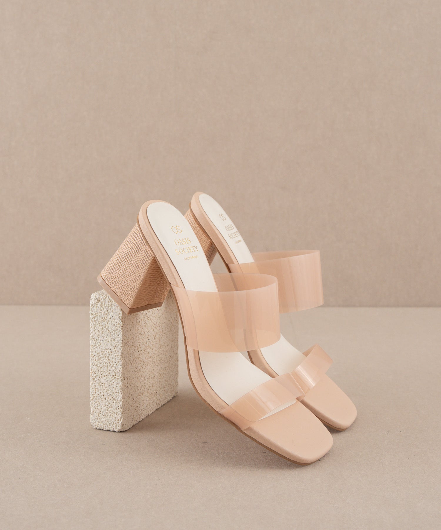 The Bagan | Apricot Transparent Sandal Heel – Oasis Society