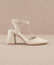 The Princess | White Pointed Toe Heel with Ankle Strap – Oasis Society