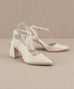 The Princess | White Pointed Toe Heel with Ankle Strap – Oasis Society